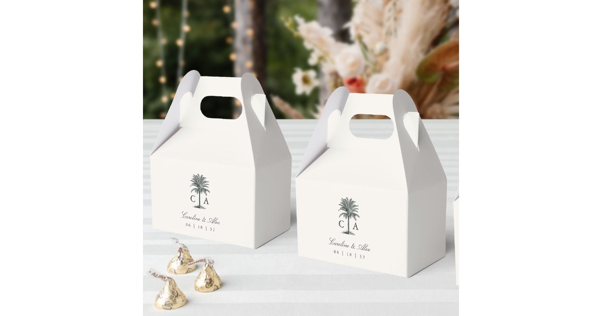 Havana Palm | Vintage Palm Tree Wedding Favor Boxes | Zazzle