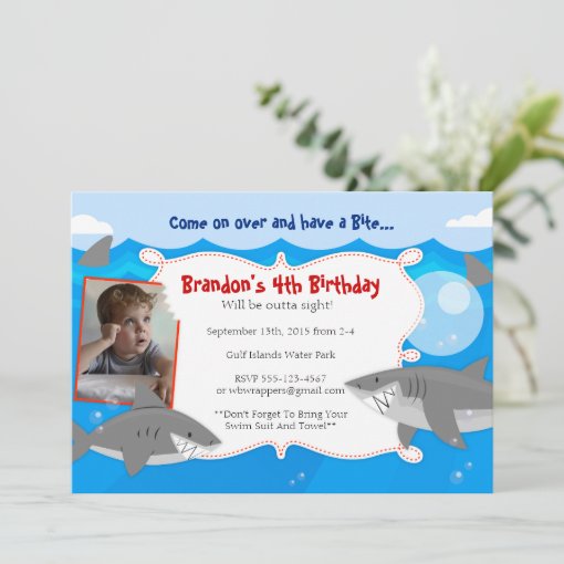 HAVE A BITE - Shark Themed Birthday Invitations | Zazzle
