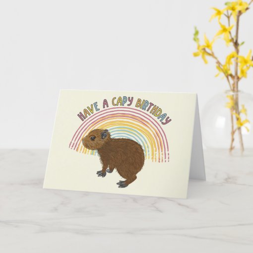 Have a Capy Birthday Cute Baby Cabybara Card | Zazzle