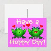 Have a Hoppy Day Happy Cartoon Frogs Postcard | Zazzle