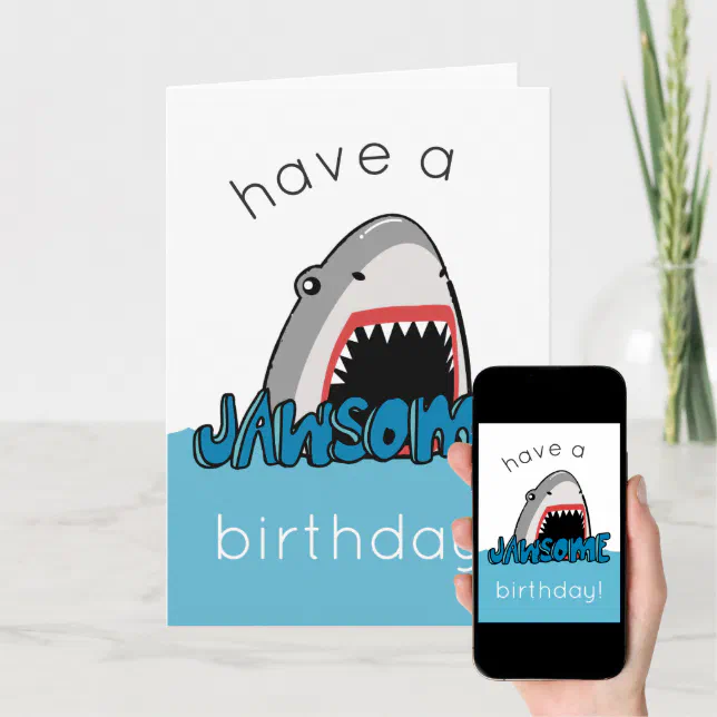 Have A Jawsome Birthday Funny Card | Zazzle