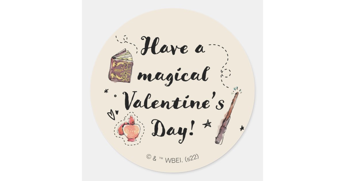 Have A Magical Valentine's Day Classic Round Sticker | Zazzle