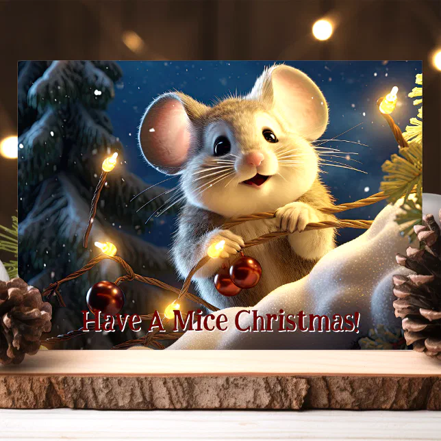 Have a Mice Christmas Cute Mouse Holiday Card | Zazzle