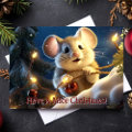 Have a Mice Christmas Cute Mouse Holiday Card | Zazzle