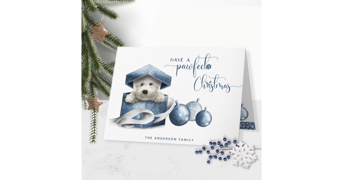 Have a Pawfect Christmas, Cute Dog Christmas Card | Zazzle