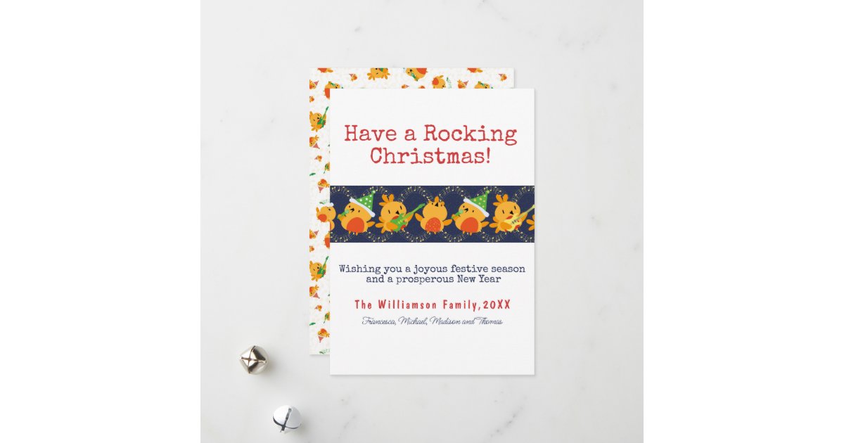 Have A Rocking Christmas Singing Robin Custom Holiday Card | Zazzle