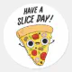 Have A Slice Day Funny Pizza Pun Classic Round Sticker | Zazzle