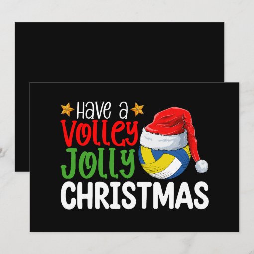 Have a Volley Jolly Christmas Volleyball Holiday Invitation | Zazzle