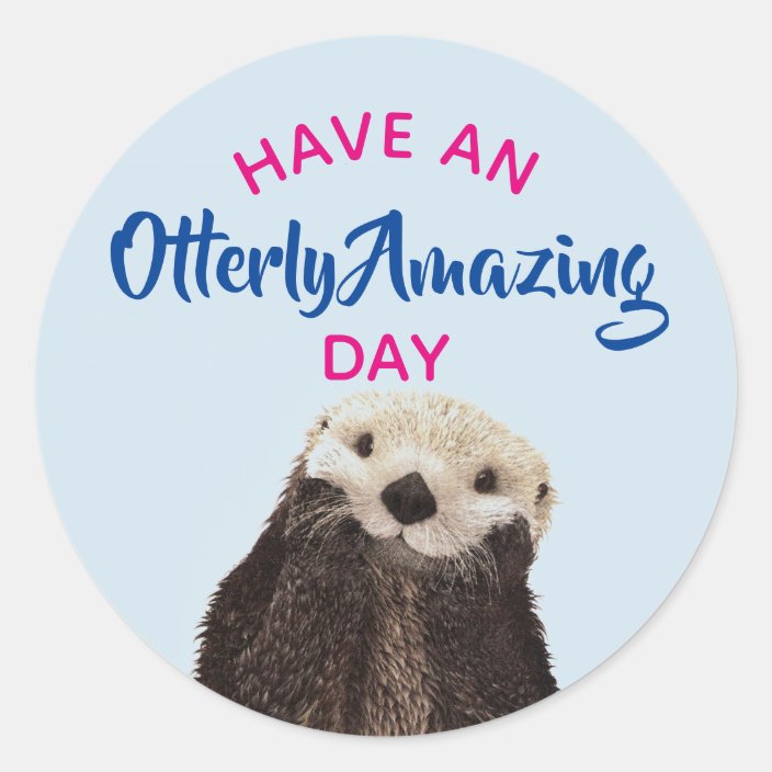 Have an Otterly Amazing Day Cute Otter Photo Classic Round Sticker ...