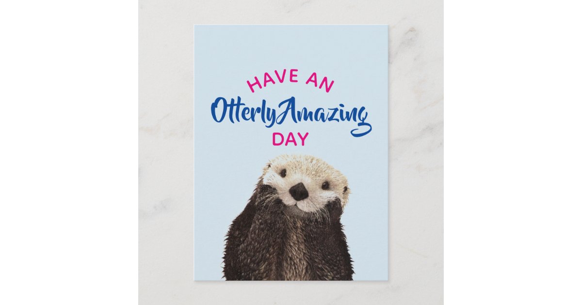 Have an Otterly Amazing Day Cute Otter Photo Postcard | Zazzle