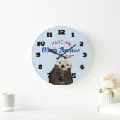 Have an Otterly Awesome Day Cute Otter Photo Large Clock | Zazzle