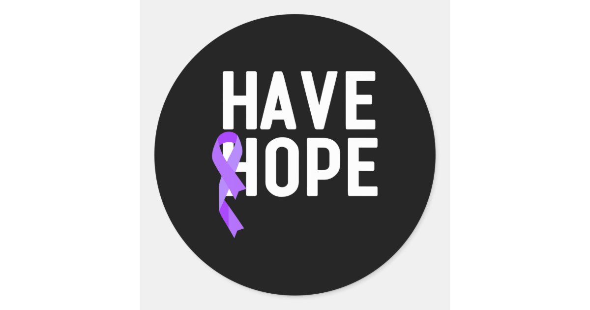Have Hope Purple Ribbon Overdose Awareness End Add Classic Round ...