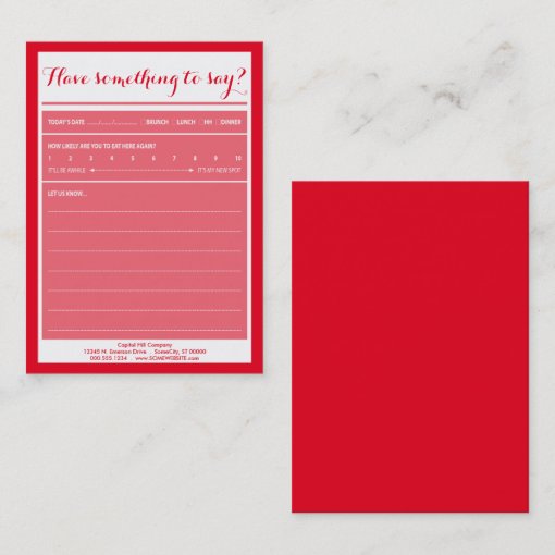 have something to say comment card | Zazzle