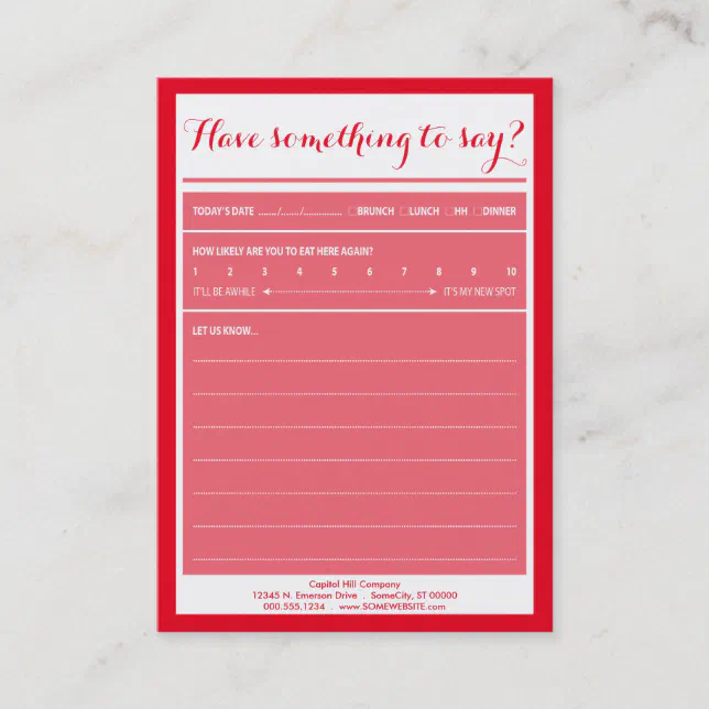 have something to say comment card | Zazzle