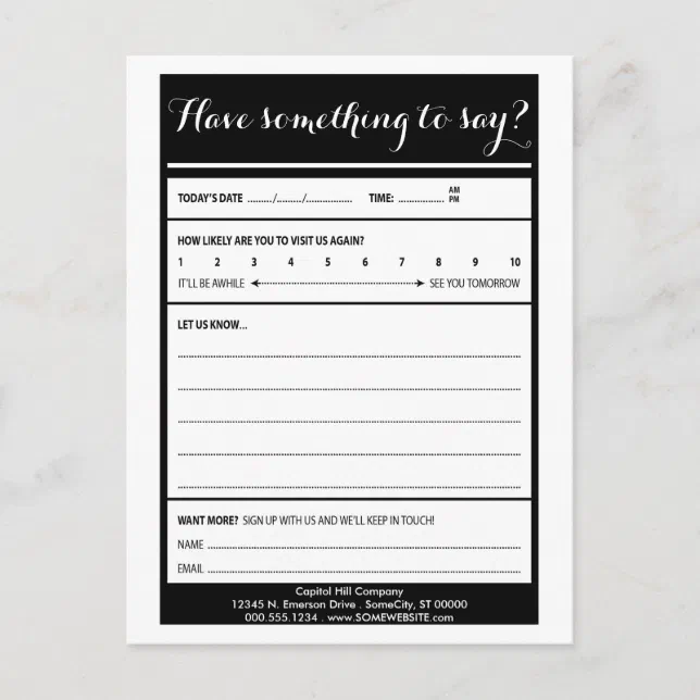 have something to say comment card | Zazzle