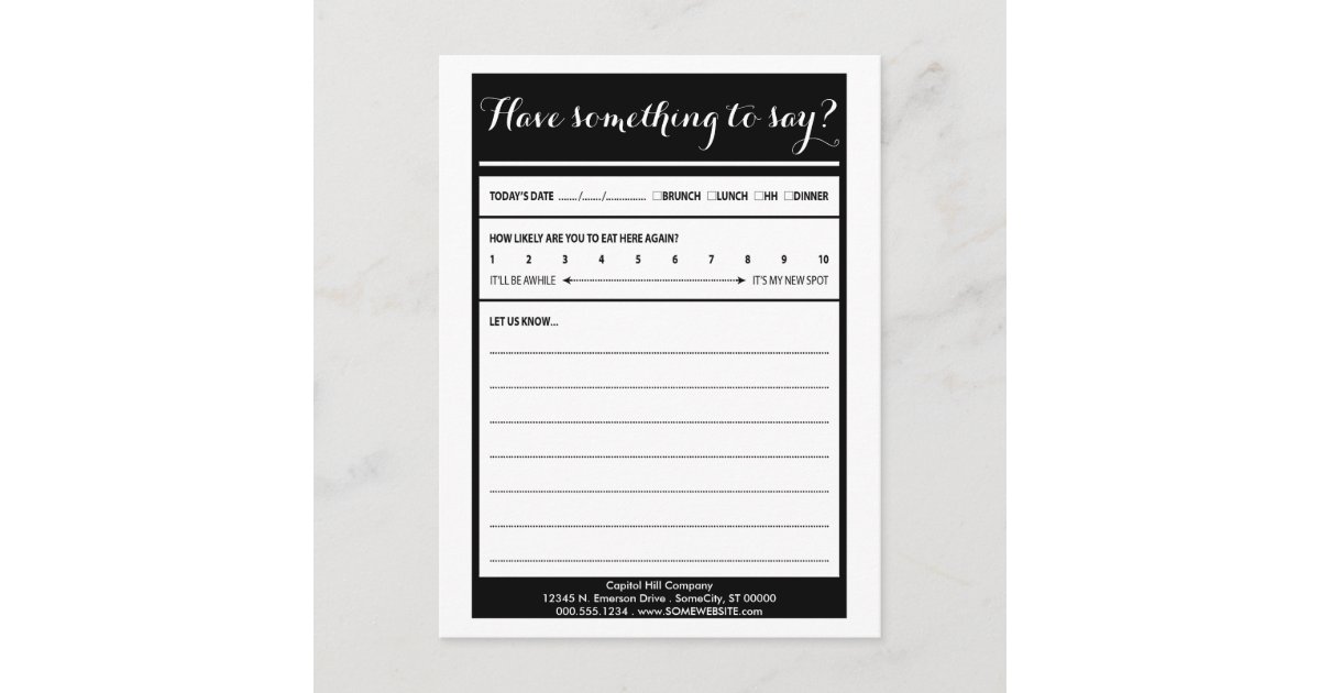 have something to say comment card | Zazzle