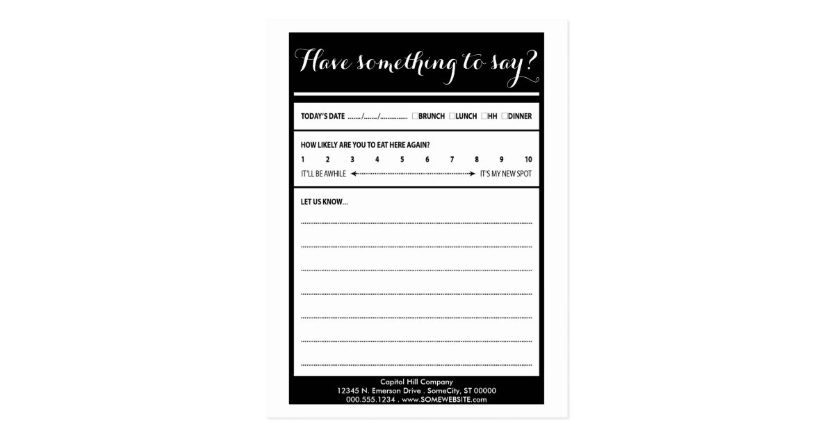 have something to say comment card | Zazzle.com