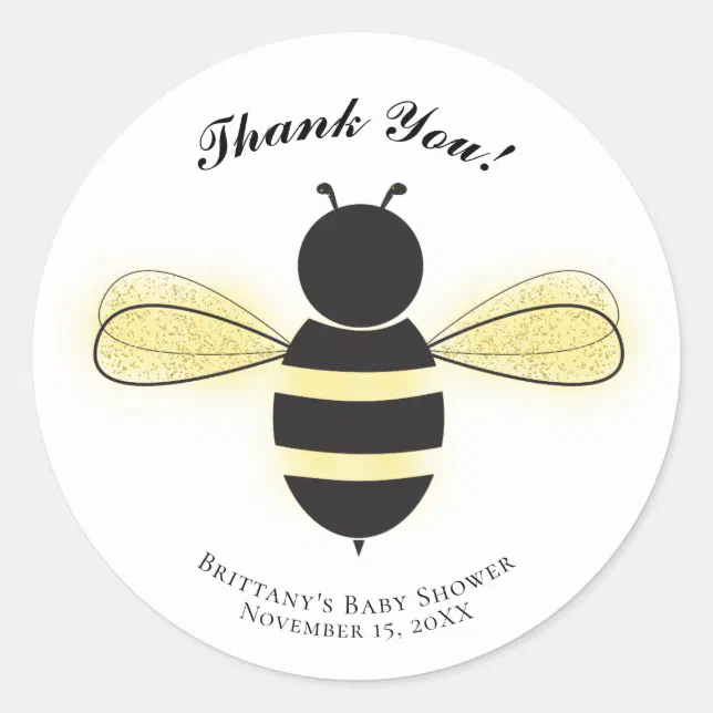 Have You Heard The BUZZ Bumble Bee Dot Baby Shower Classic Round ...