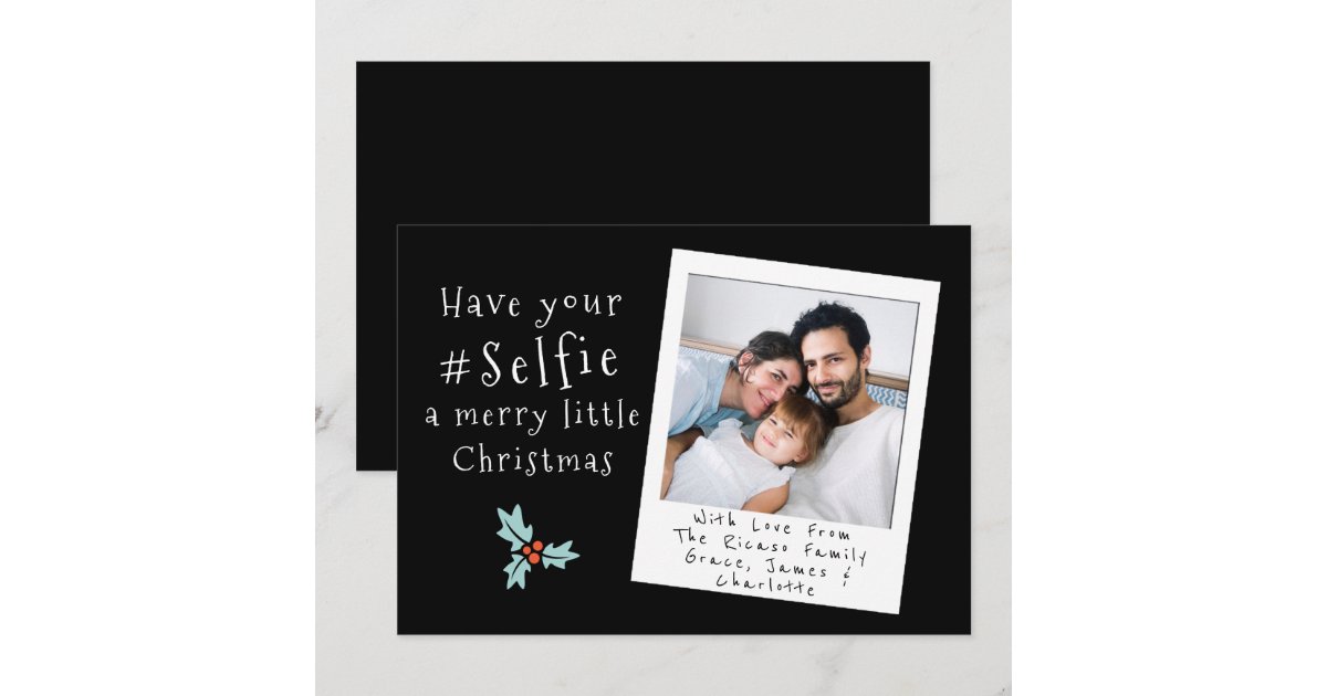 Have Your Selfie a Merry Little Christmas Card | Zazzle