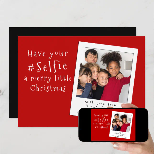 Have Your Selfie a Merry Little Christmas Card | Zazzle