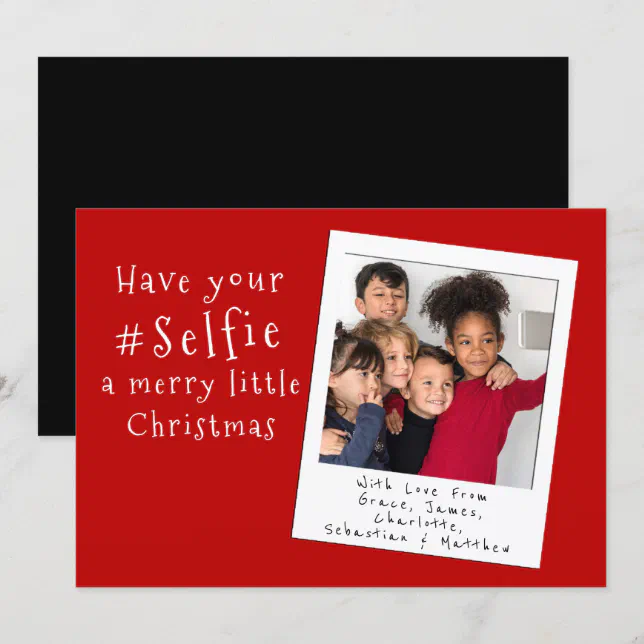 Have Your Selfie a Merry Little Christmas Card | Zazzle