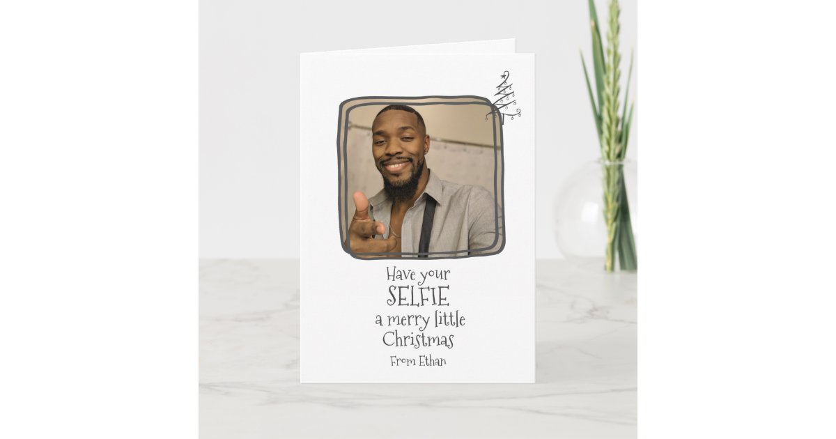 Have Your Selfie A Merry Little Christmas Card | Zazzle