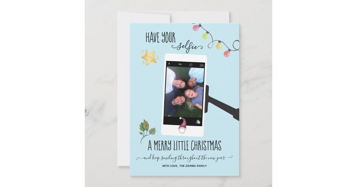 Have Your Selfie a Merry Little Christmas Photo Holiday Card | Zazzle