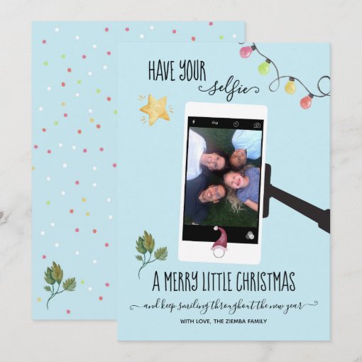 Have Your Selfie a Merry Little Christmas Photo Holiday Card | Zazzle
