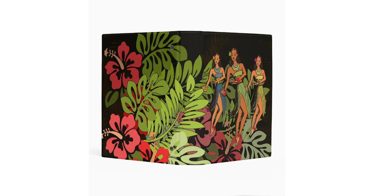 Hawaii Aloha Palm Hula Art Design Mini Binder | Zazzle