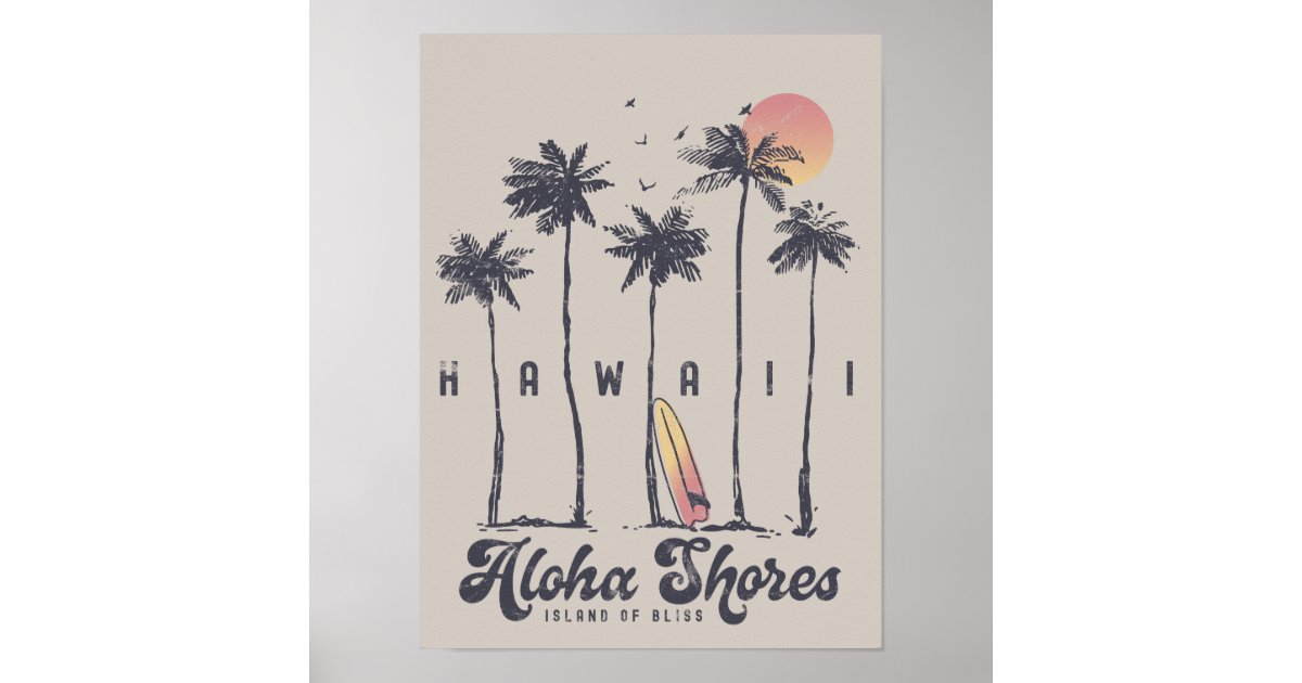 Hawaii Beach Surfer Summer Vacation Poster | Zazzle