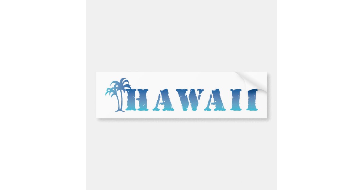 Hawaii blue palm tree bumper sticker | Zazzle