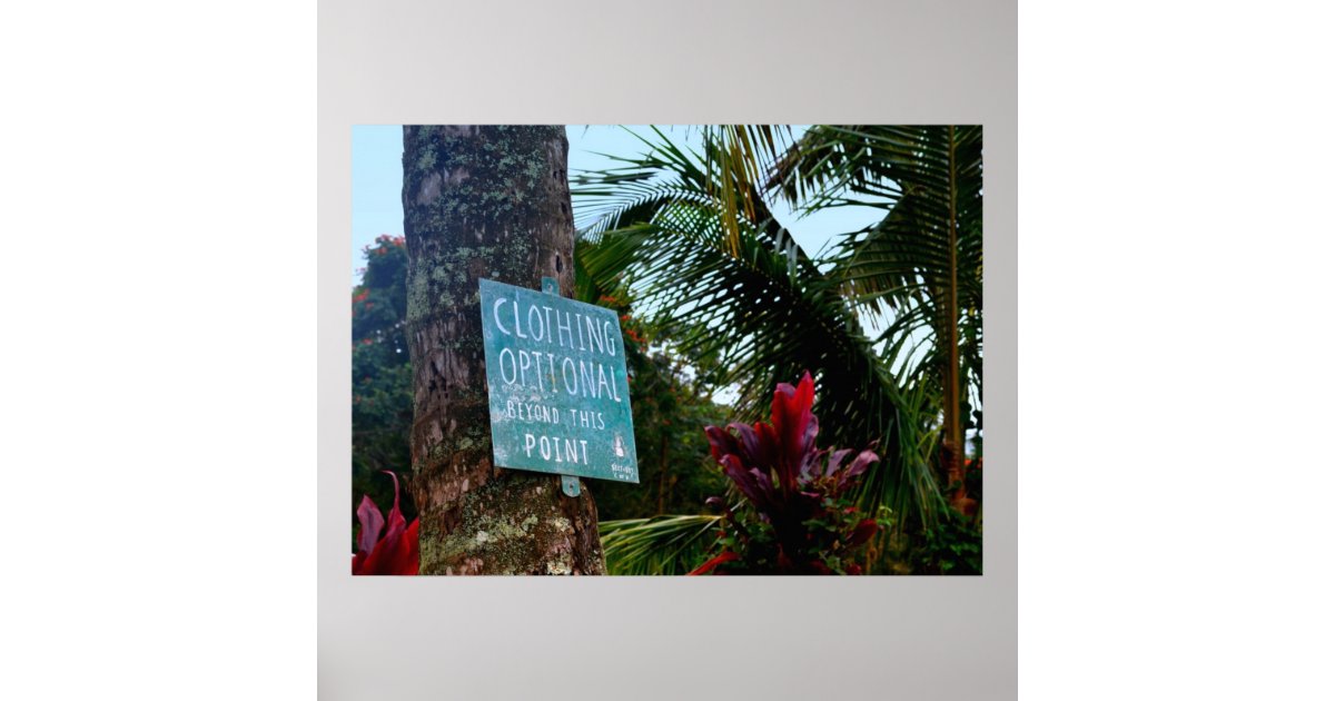 Hawaii "Clothing Optional" Sign | Zazzle.com