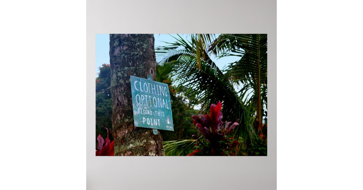 Hawaii "Clothing Optional" Sign | Zazzle