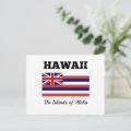 Hawaii, Flag and Motto Postcard | Zazzle