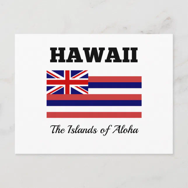 Hawaii, Flag and Motto Postcard | Zazzle