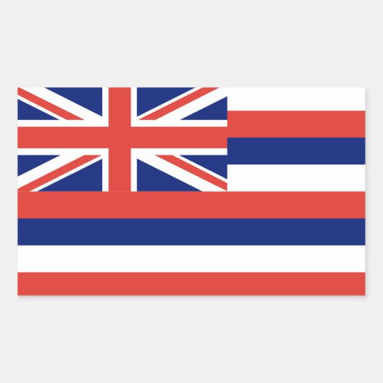 Hawaii Flag Rectangular Sticker | Zazzle.com