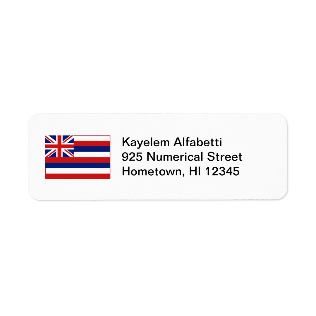 Hawaii Flag Return Address Label | Zazzle