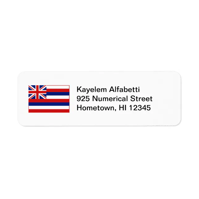 Hawaii Flag Return Address Label | Zazzle