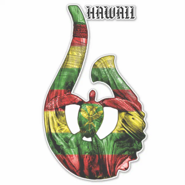 Hawaii Honu Tribal Hook Kanaka Maoli Sticker | Zazzle