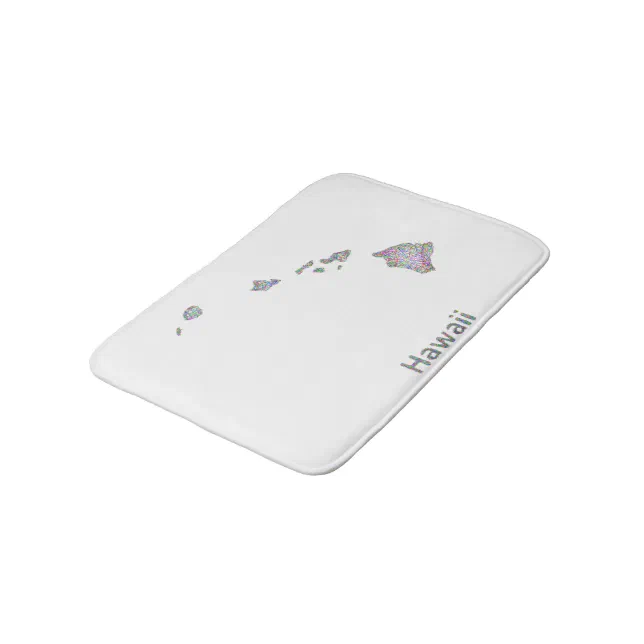 Hawaii map bath mat | Zazzle