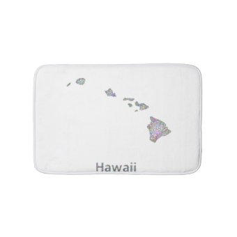 Hawaii map bath mat | Zazzle