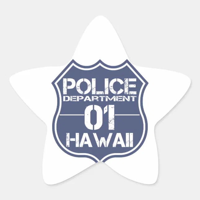 Hawaii Police Department Shield 01 Star Sticker | Zazzle