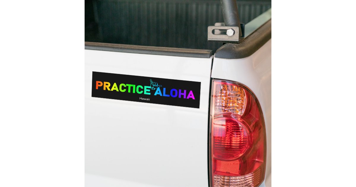 Hawaii Practice Aloha Rainbow Shaka (Hang loose) Bumper Sticker | Zazzle