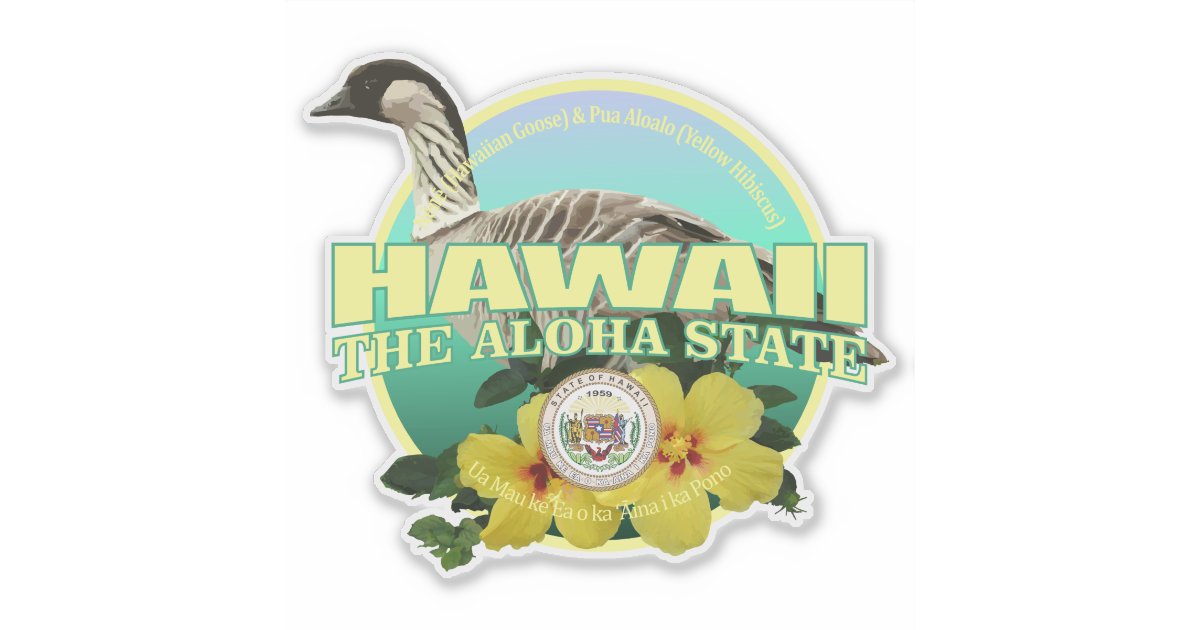 Hawaii State Bird & Flower Sticker | Zazzle