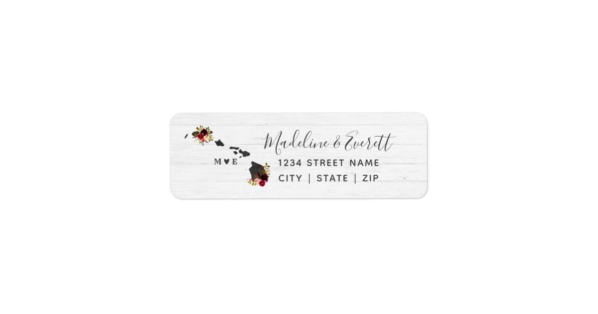 Hawaii State Destination Wedding Return Address Label | Zazzle
