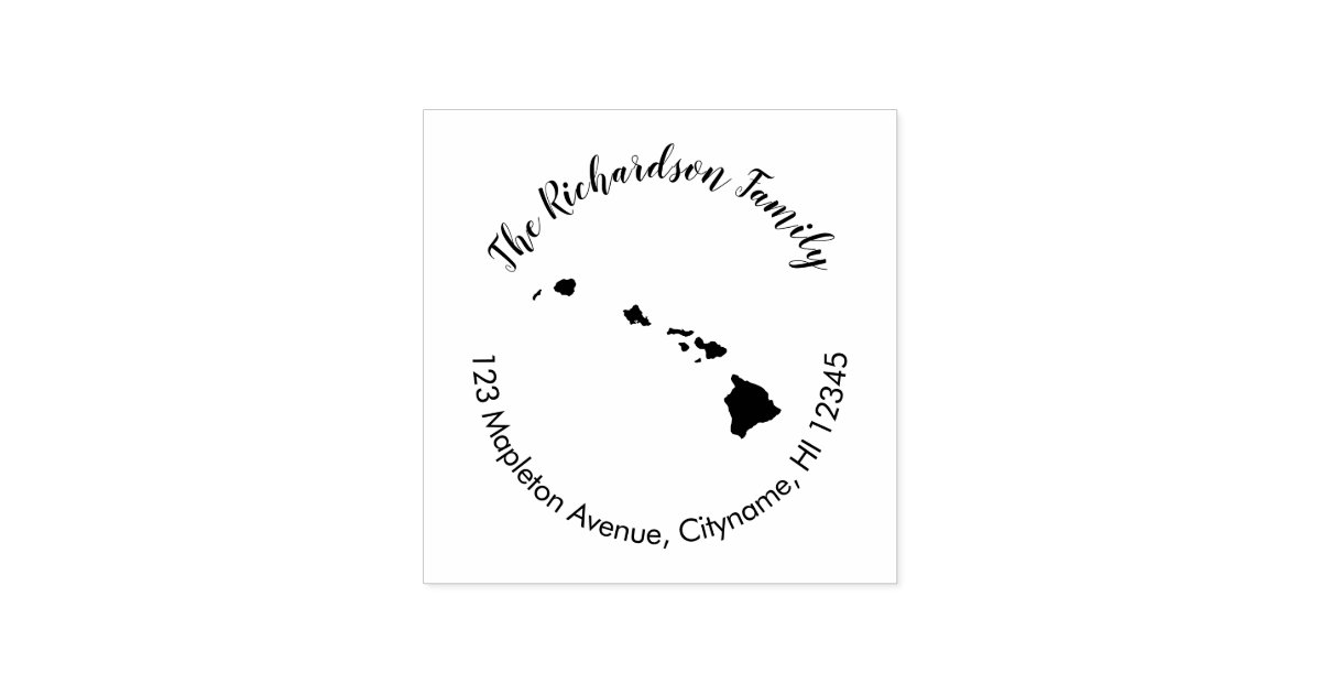 Hawaii state return address rubber stamp | Zazzle