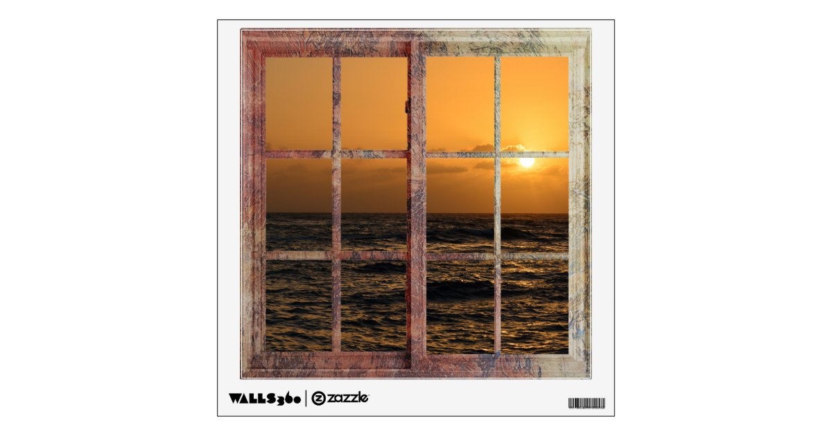 Hawaii Sunset in a Window Wall Sticker | Zazzle