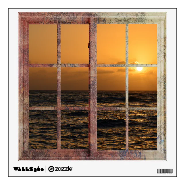 Hawaii Sunset in a Window Wall Sticker | Zazzle