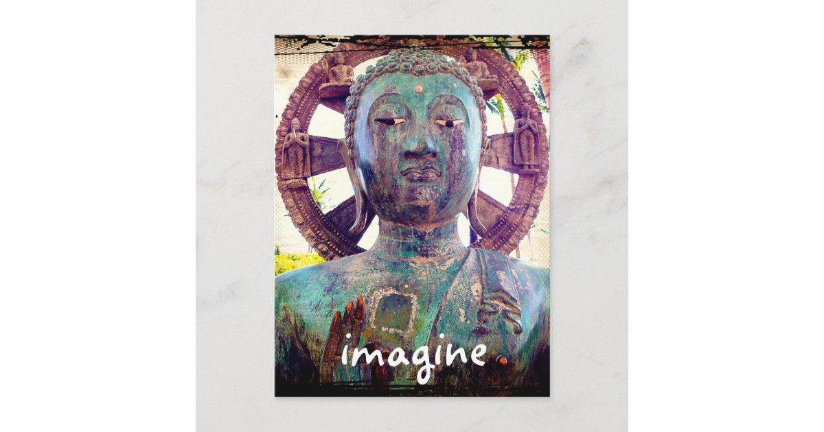 Hawaii Tropical Antique Buddha Imagine Script Postcard | Zazzle.com