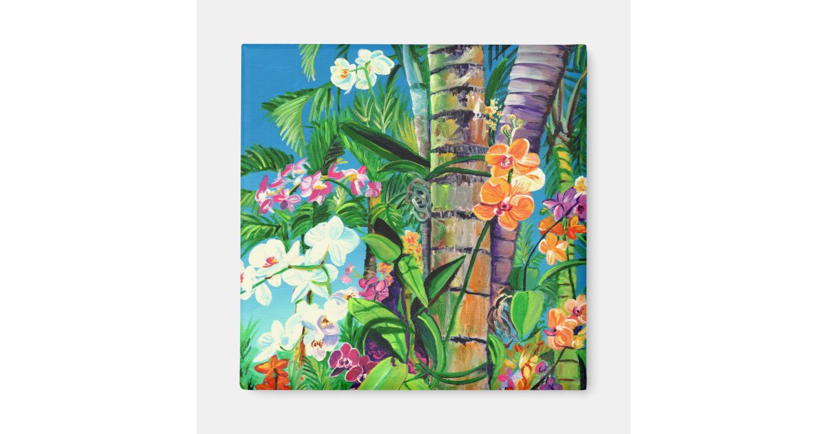 Hawaii Tropical Orchids Magnet | Zazzle